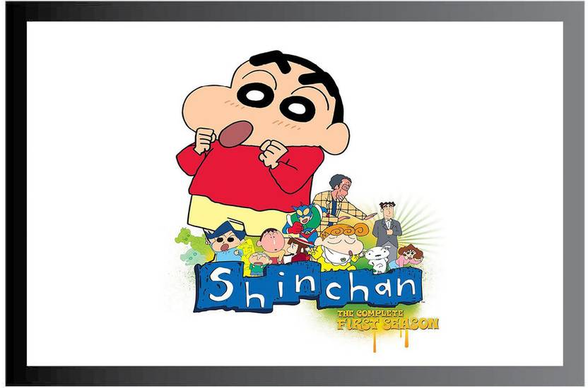 Shin Chan Frame Poster For Room Synthetic Wood Gloss Lamination F14 ...