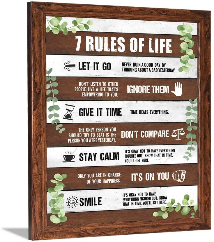 Chaka Chaundh - Life Rules Quotes Wall Frames - Motivational Life Rules ...