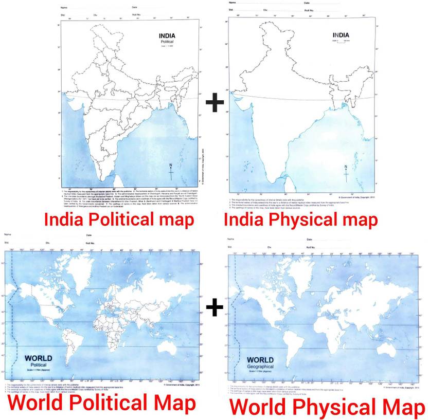 Outline Practice Map Of India And World (Both Political And Physical ...