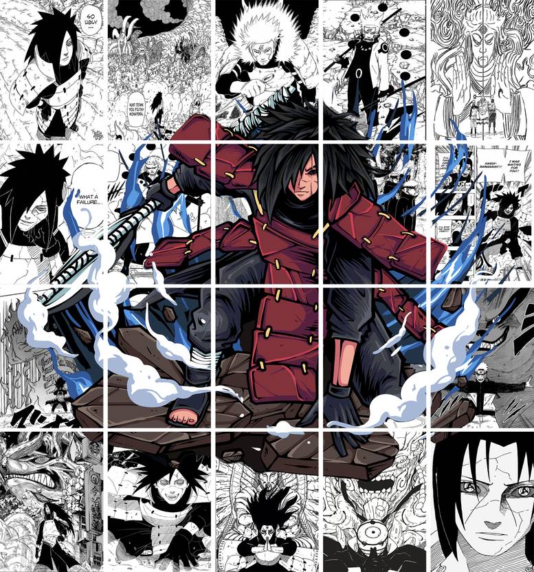 Uchiha Madara Manga Collage Kit: Unleash the Power of 20 Posters - Form ...