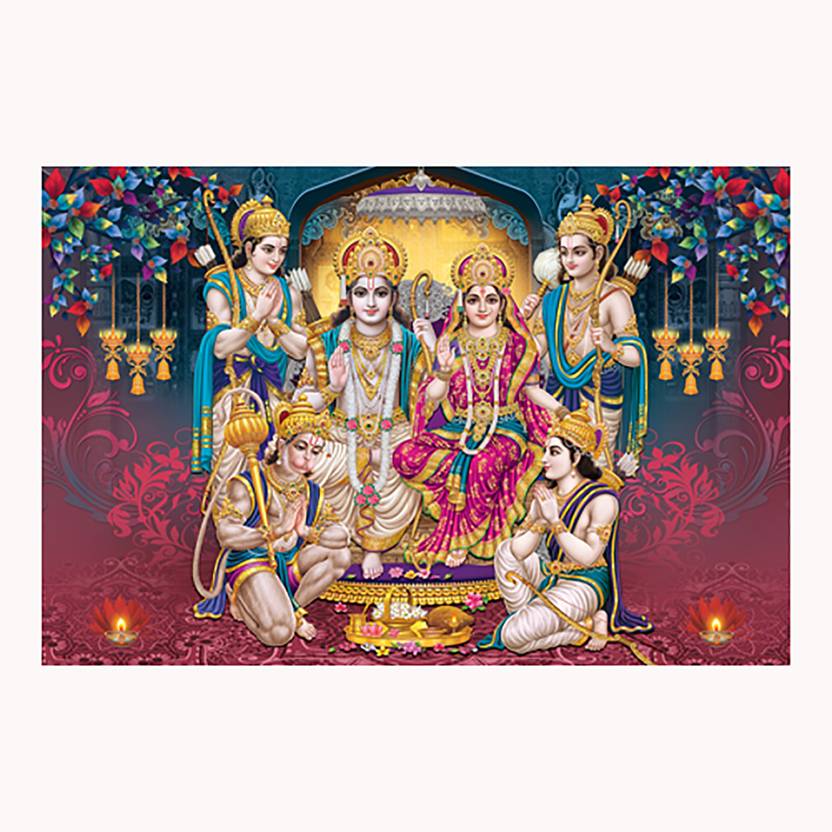 Ayodhya Ram Mandir Poster | Shri Ram Darbar Poster Sparkle Coated Self ...
