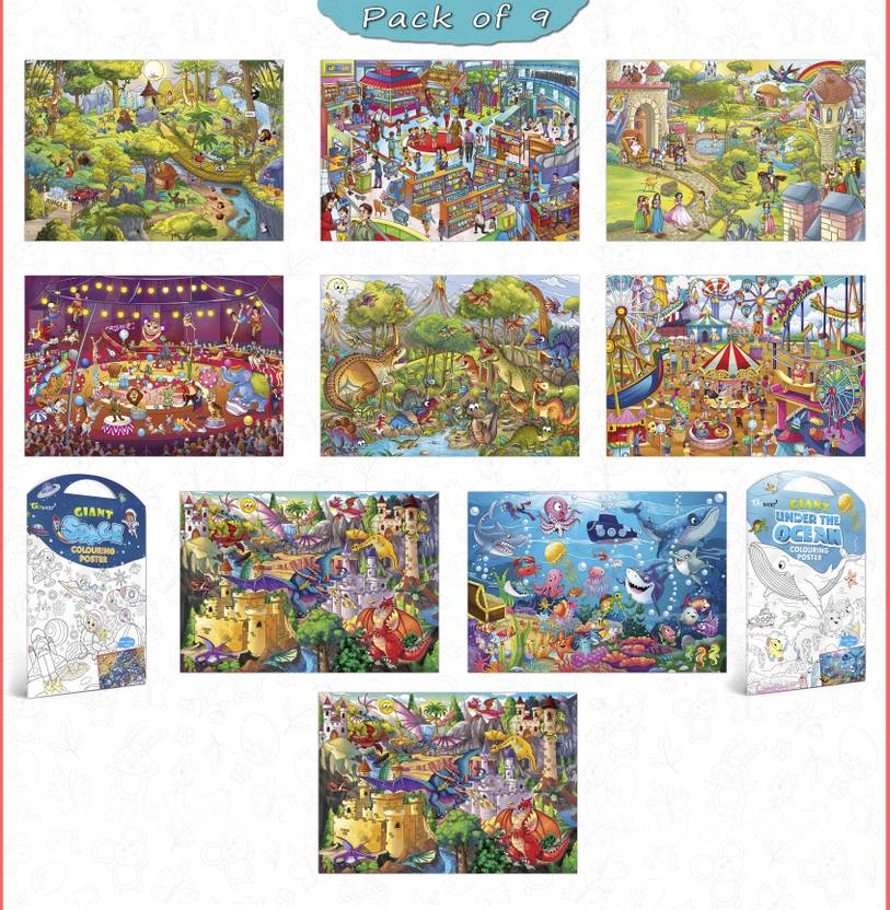 GIANT JUNGLE SAFARI COLOURING Charts, GIANT AT THE MALL COLOURING ...