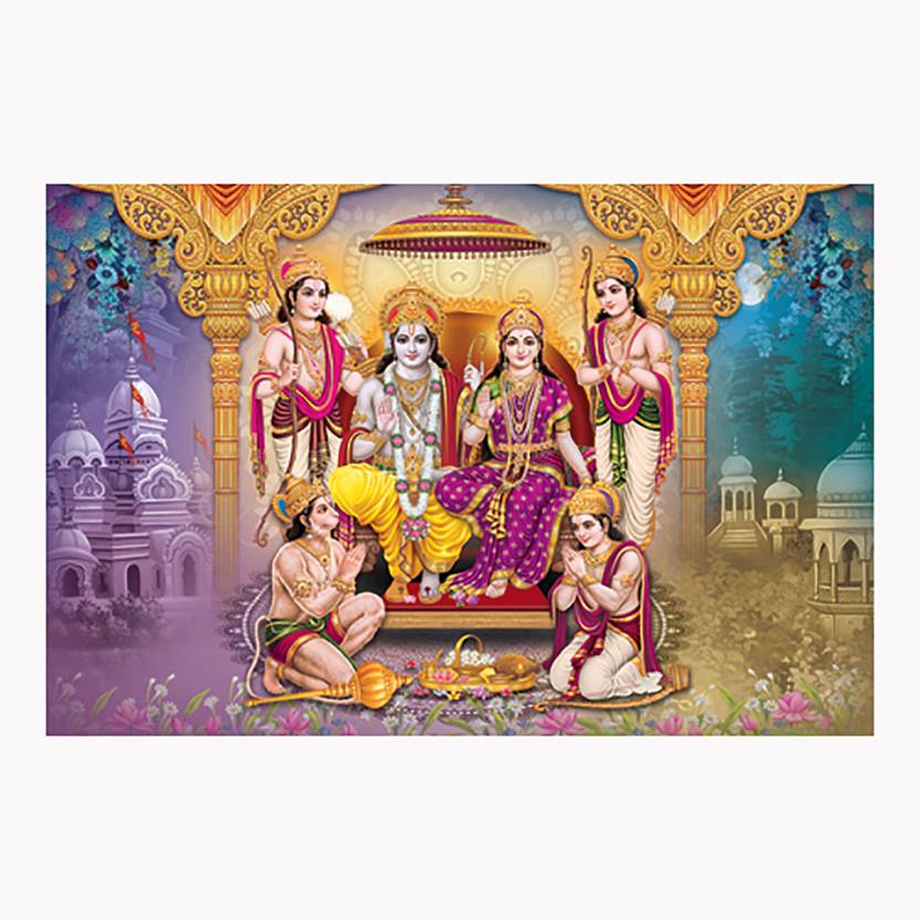 Ayodhya Ram Mandir Poster | Shri Ram Darbar Poster Sparkle Coated Self ...