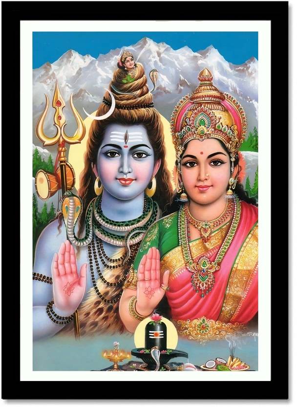Shiv Parvati Poster for Room,Lord Shiva framed poster for room and home ...
