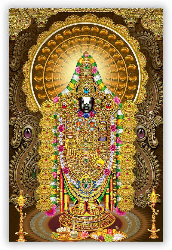Hindu God Tirupati Balaji Digital Photo Poster With Uv Textured S130 ...