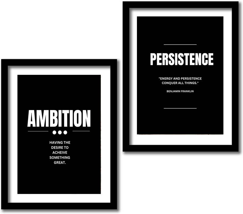 Ambition and Persistence Paper Print - Quotes & Motivation posters in ...