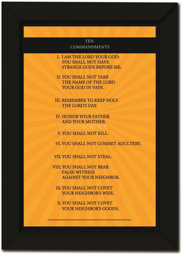 Ten Commandments I BIBLE I CATHOLIC I JESUS CHRIST Wall Frame A4 Fine ...