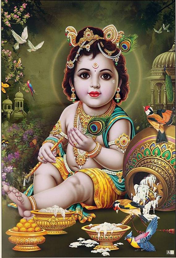 Poster Lord Krishna Baby Krishna Ladoo Gopal Photo sl-13238 (Wall ...