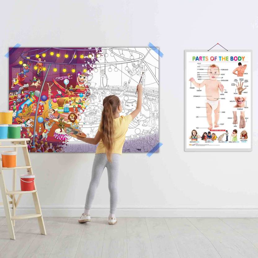 Parts of the Body Chart and GIANT CIRCUS COLOURING POSTER | SET OF 1 ...