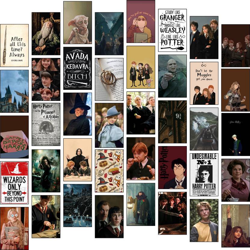 Harry Potter Aesthetic Wall Collage Kit || 40 Unique Poster Set + Free ...