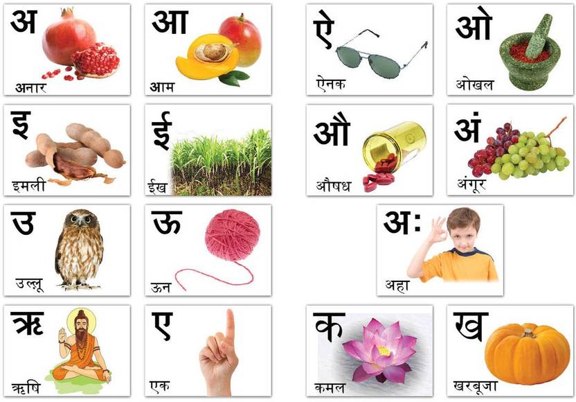 Hindi alphabet chart Poster Multicolor Photo Paper Print Poster ...