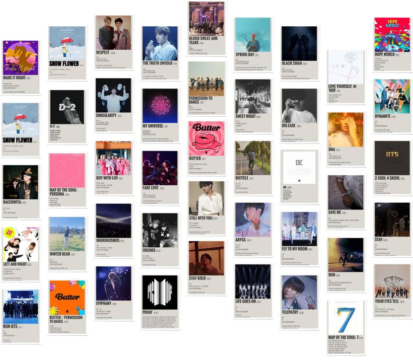 BTS Wall Collage sticker Kit Aesthetic Polaroid Photo || 50 PCS Wall ...