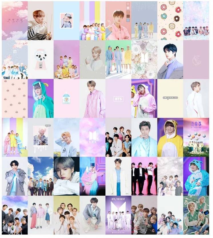 50 Peel-N-Stick BTS Light Wall Collage Kit | BTS K-pop Aesthetic Photo ...