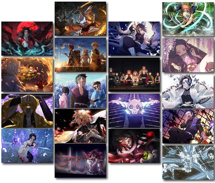 DEMON SLAYER- DECOR | PACK OF 18 wall collage kit |ANIME wall poster 6 ...