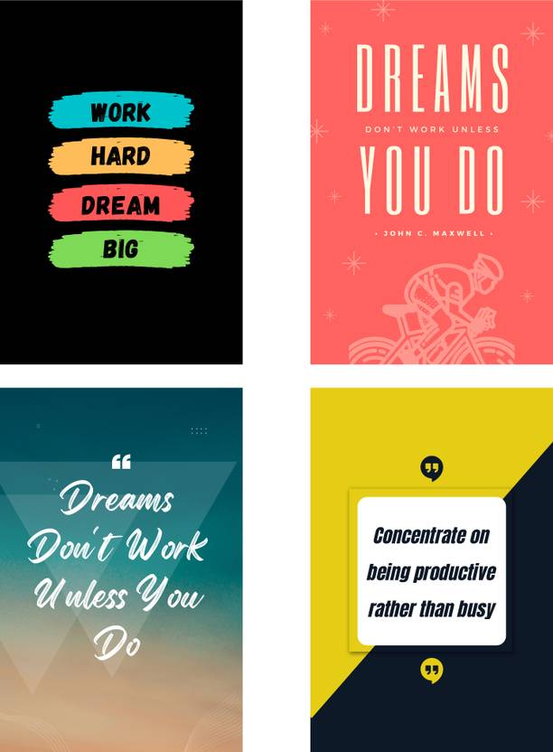 Motivational Quotes Wall Posters for Study Room | Living Room | Gym ...