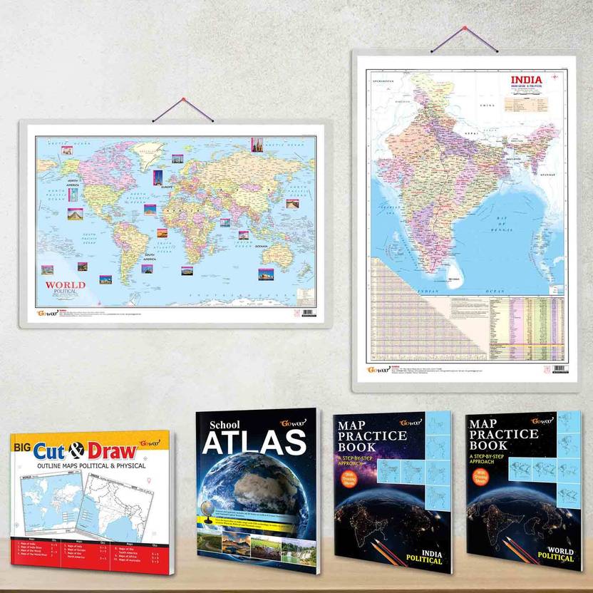 India POLITICAL - MAP PRACTICE BOOK, WORLD POLITICAL - MAP PRACTICE ...