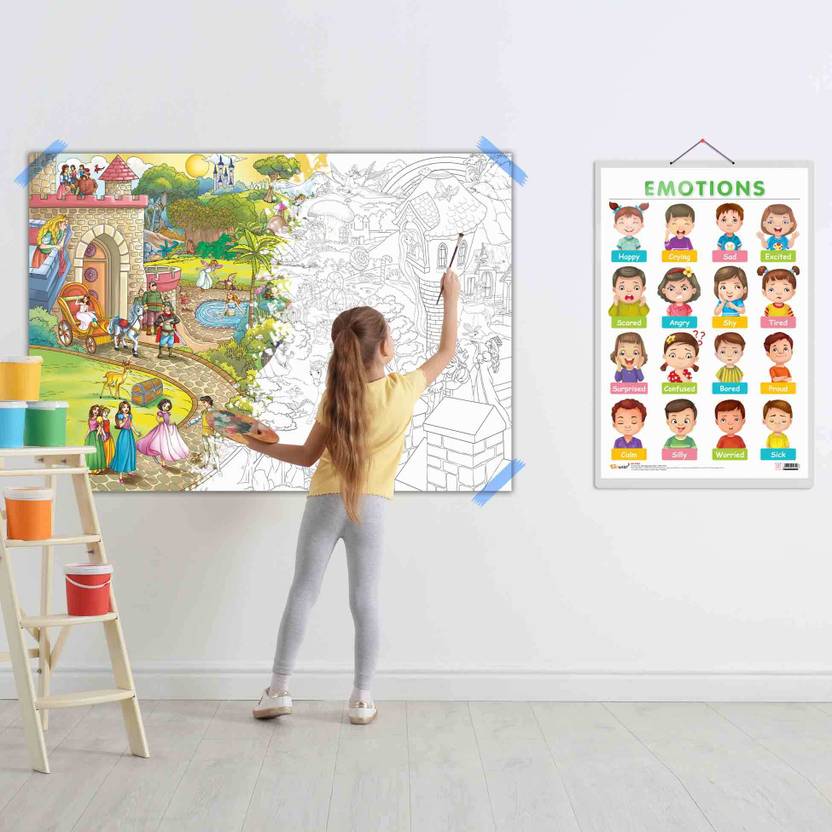 EMOTIONS CHART and GIANT PRINCESS CASTLE COLOURING POSTER | SET OF 1 ...