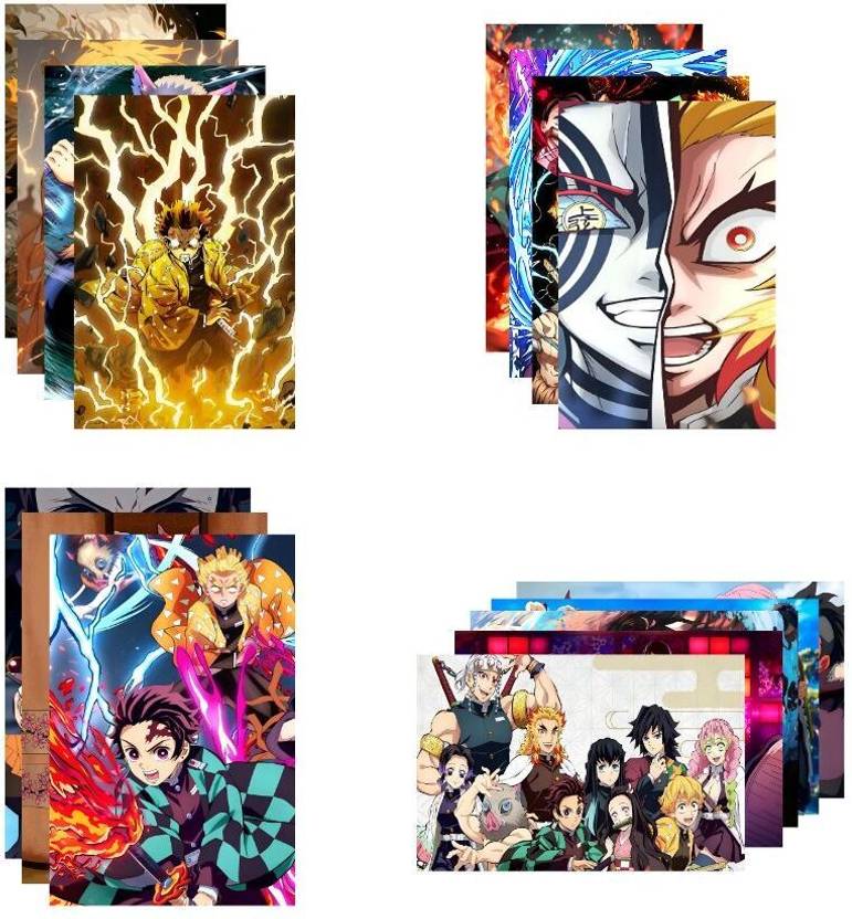 Demon Slayer Wall Poster and Wall Sticker Set Of 16 featuring Tanjiro ...