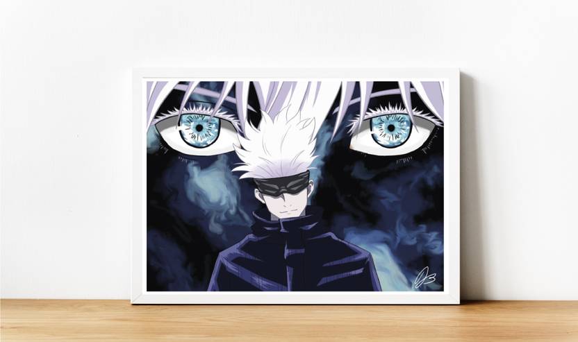 ANIME POSTER FRAME - GOJO SATORU JUJUTSU KAISEN - White Framed Wall ...