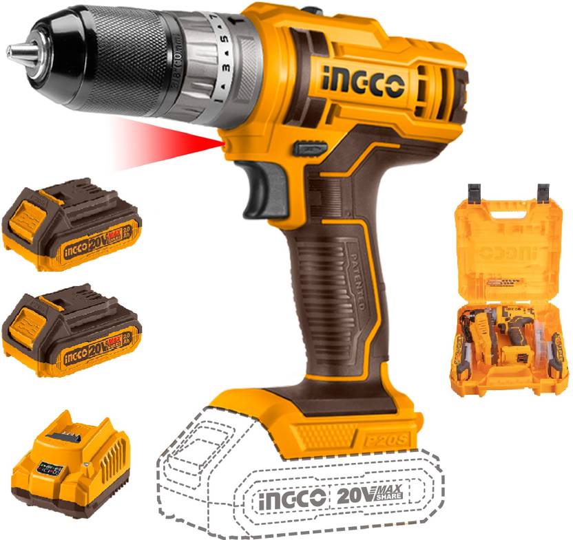 INGCO 20V Drill Machine | Screw Machine | Impact Drill 2 * 2.0 Ah ...