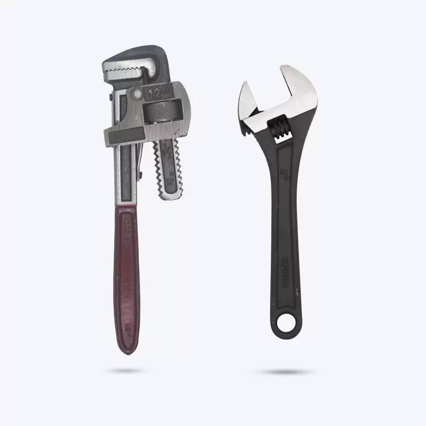 Tools Titan 12 inch Pipe Wrench with 8 inch Adjustable wrench Hand Tool ...