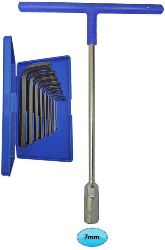 DUMDAAR 7mm Hex T Spanner/Socket with Box allen key set Hand Tool Kit Price in India - Buy ...