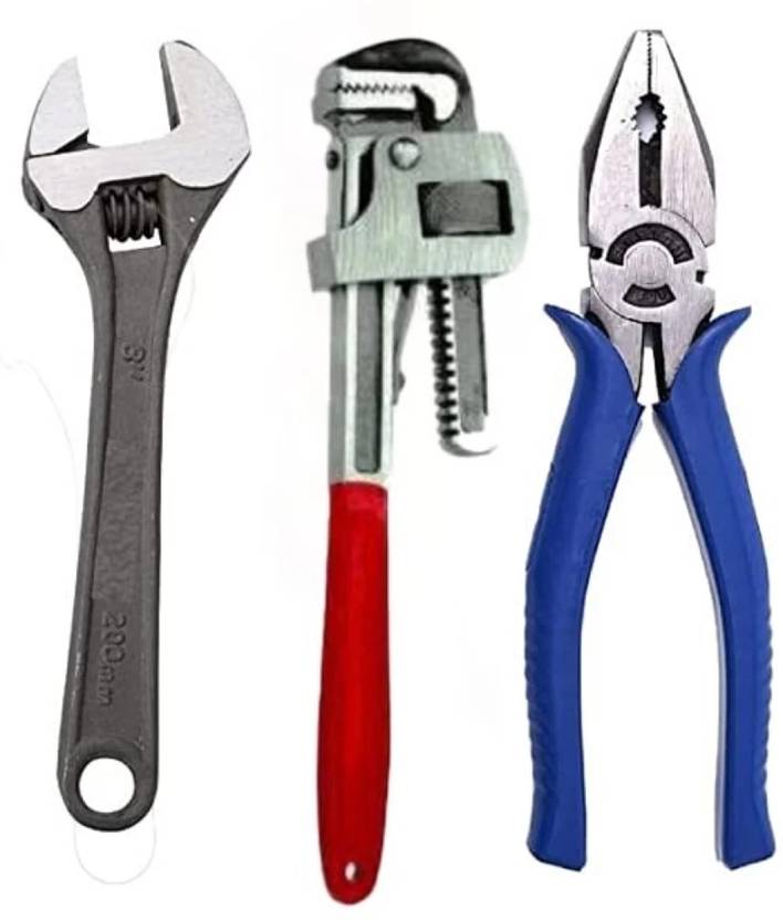 PTM # 10inch adjustable wrench # 8inch combination plier # 10 inch pipe ...