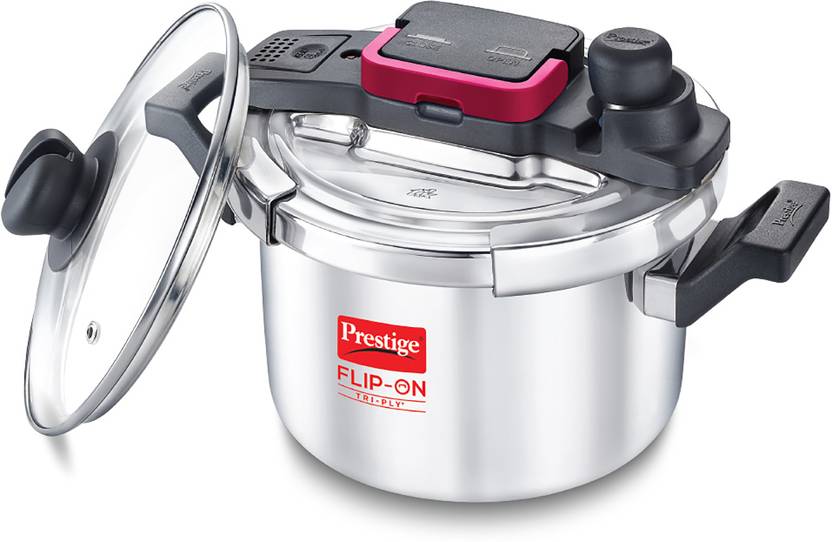 Prestige Flip-On Tri-Ply 3 L Outer Lid Induction Bottom Pressure Cooker ...