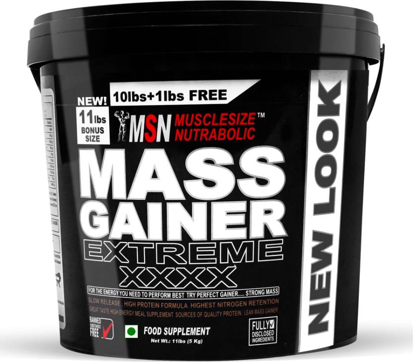 MUSCLE SIZE EXTREME MASS GAINER HIGH PROTEIN MUSCLE & SIZE GAIN (11lbs,5kg) Weight Gainers/Mass ...