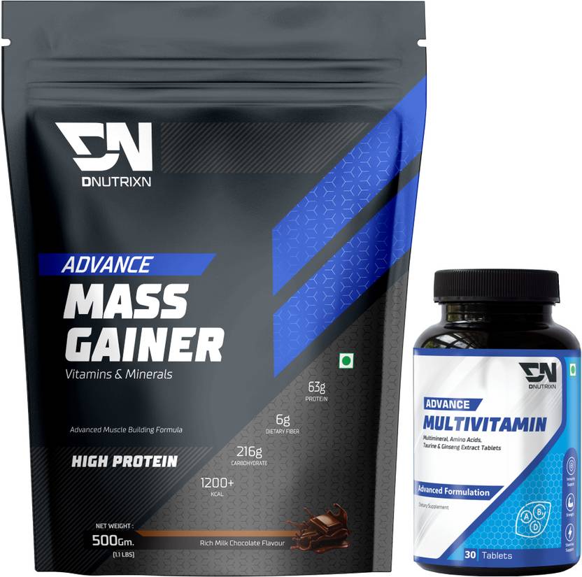 DNUTRIXN Advance Mass Gainer & Multivitamin Tablets | High Protein ...
