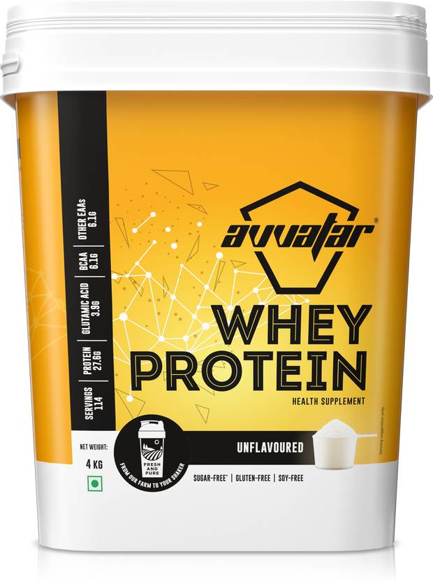 Avvatar Unflavoured 4Kg Whey Protein Price in India - Buy Avvatar ...