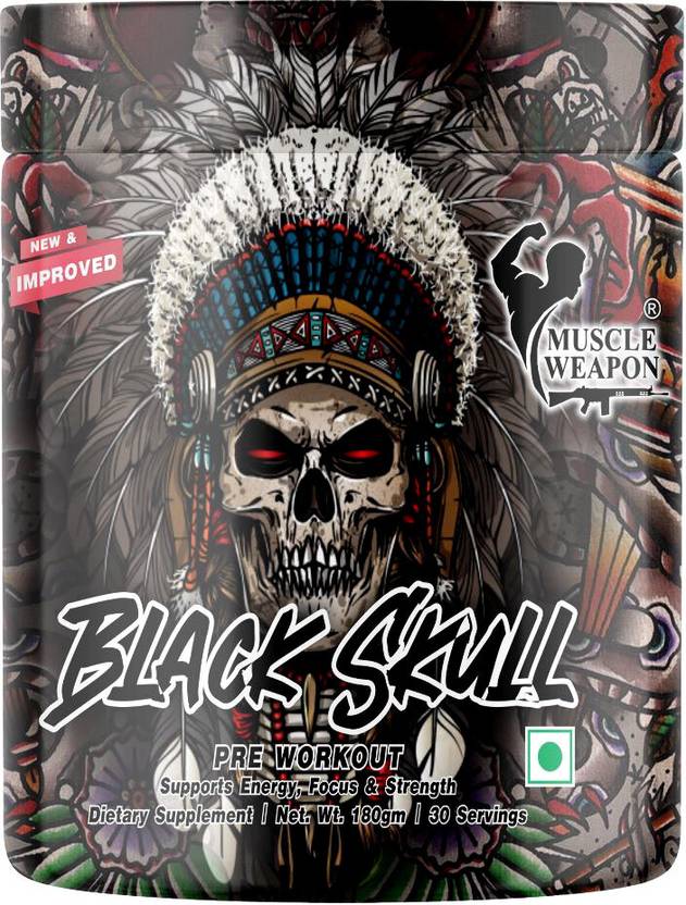 Muscle Weapon Black Skull Preworkout, 30 Servings|Pump|Focus|Stamina ...