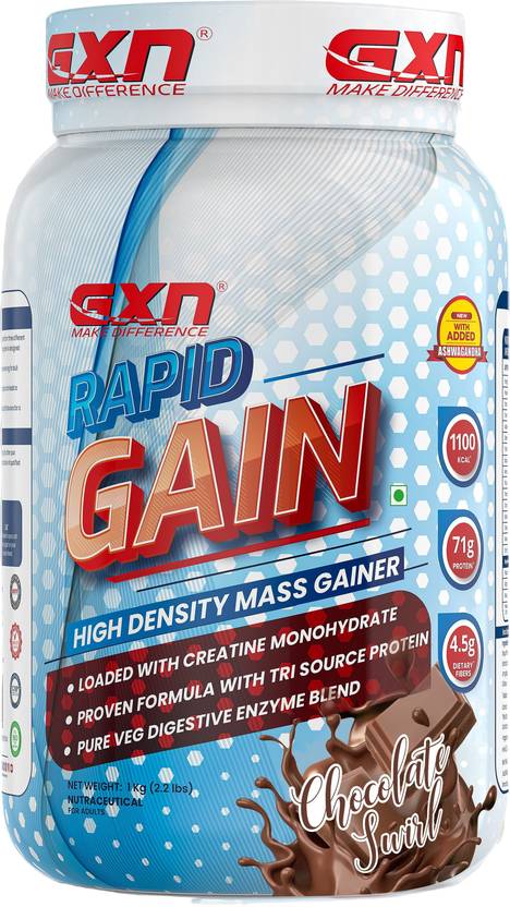GREENEX NUTRITION Rapid Gain High Density Mass Gainer Powder Supplement ...