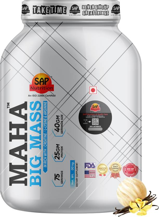SAP Nutrition Shrink Maha Mass Gainer 3kg Weight Gainers/Mass Gainers Price in India - Buy SAP ...