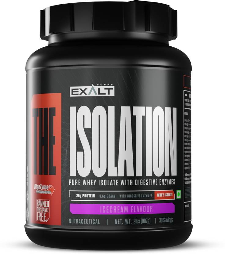 EXALT SUPPS The Isolation Whey Isolate with Digestive Enzymes 25g Protein Zero Added Sugar Whey ...