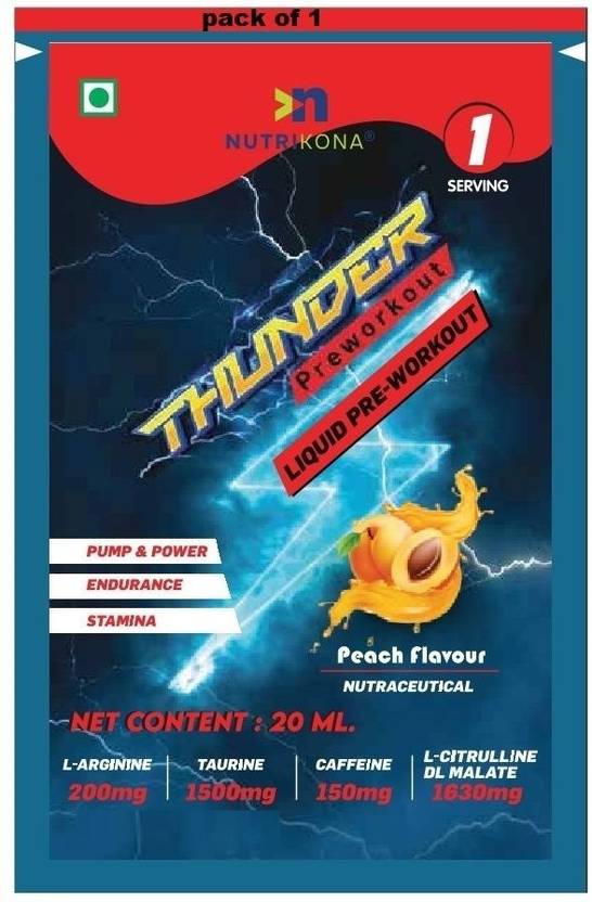 NUTRIKONA Thunder Powder Preworkout Shots- Instant Energy & Performance ...