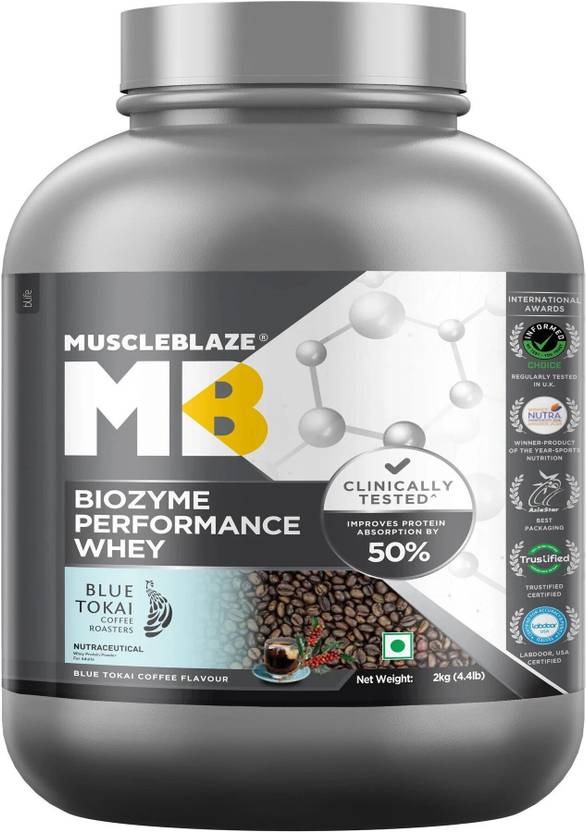 MUSCLEBLAZE Biozyme Performance Whey Protein Powder, 25g Protein Per ...