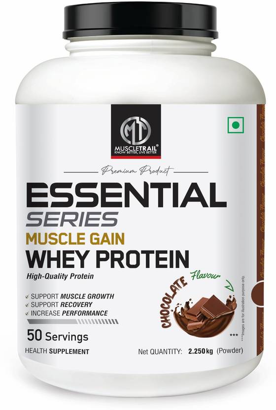 Muscle Trail Essential Series |Support Muscle Growth & Recovery| Muscle Gain 21g Whey Protein ...