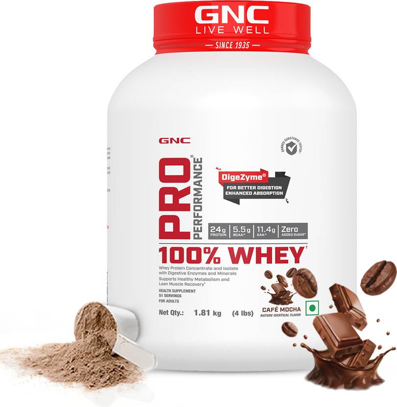 GNC Pro Performance 100% Powder Caf Mocha Whey Protein Price in India ...