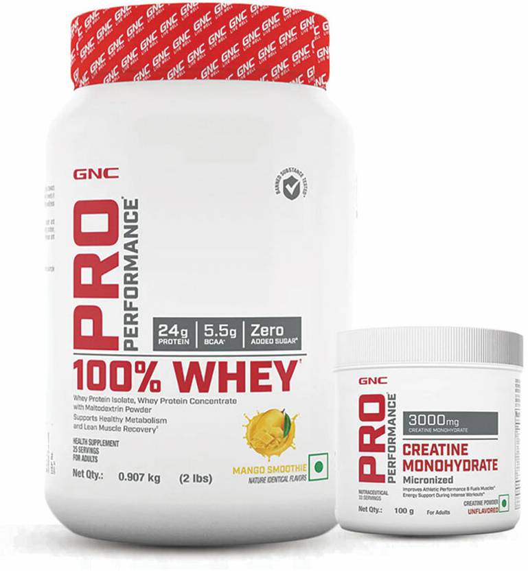 GNC Pro Performance 100% Whey + Creatine Monohydrate Combo Creatine ...