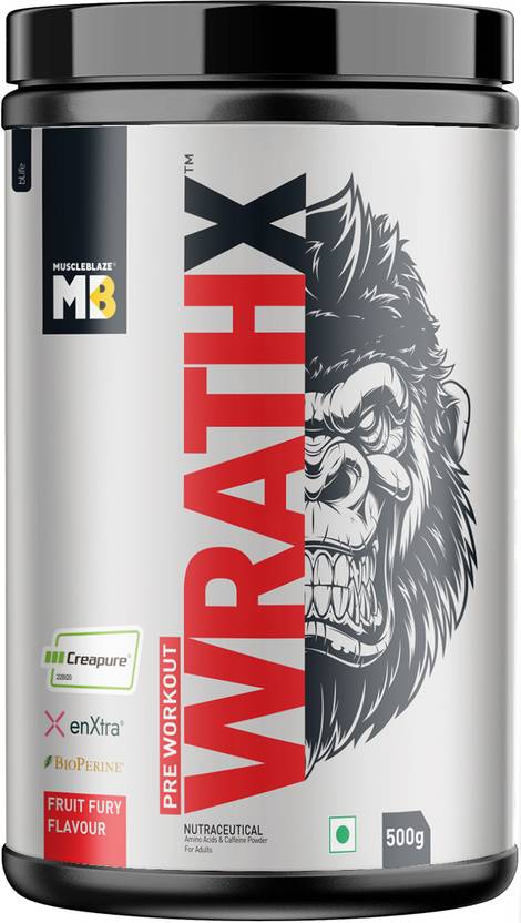 MUSCLEBLAZE Pre Workout WrathX with Creapure, enXtra, & BioPerine Whey ...