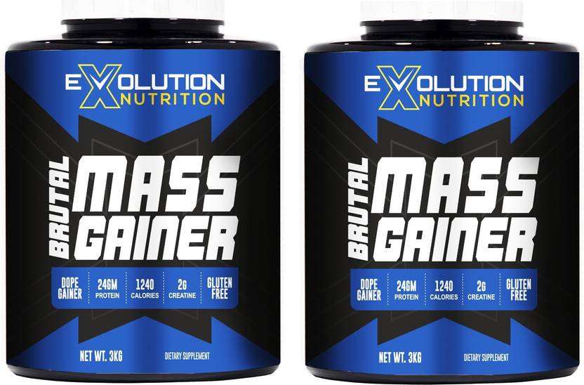 Evolution Nutrition Brutal Mass Gainer Combo Of 2 Calorie 1240(6.6Lbs+6.6Lbs ChocoVanilla ...