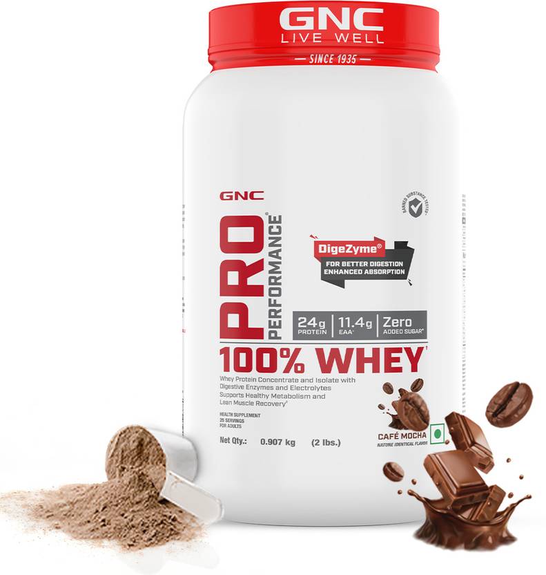 GNC Pro Performance 100% Whey Protein Powder | Cafe Mocha | 2 lbs Whey ...
