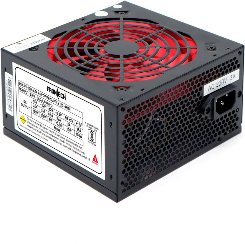 Frontech PS-0006 SMPS Compliant with ATX 12V, 20/24 Pin Power Supply ...