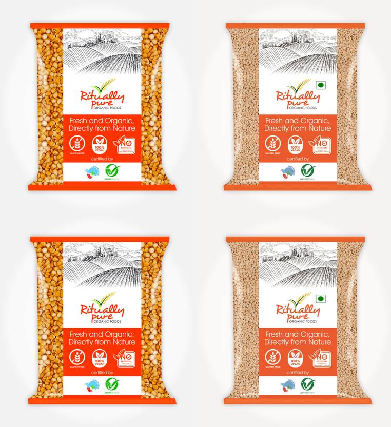 Ritually Pure Organic Combo (Split) (Chana Dal 2 Kg + Urad Mogar 2 Kg ...