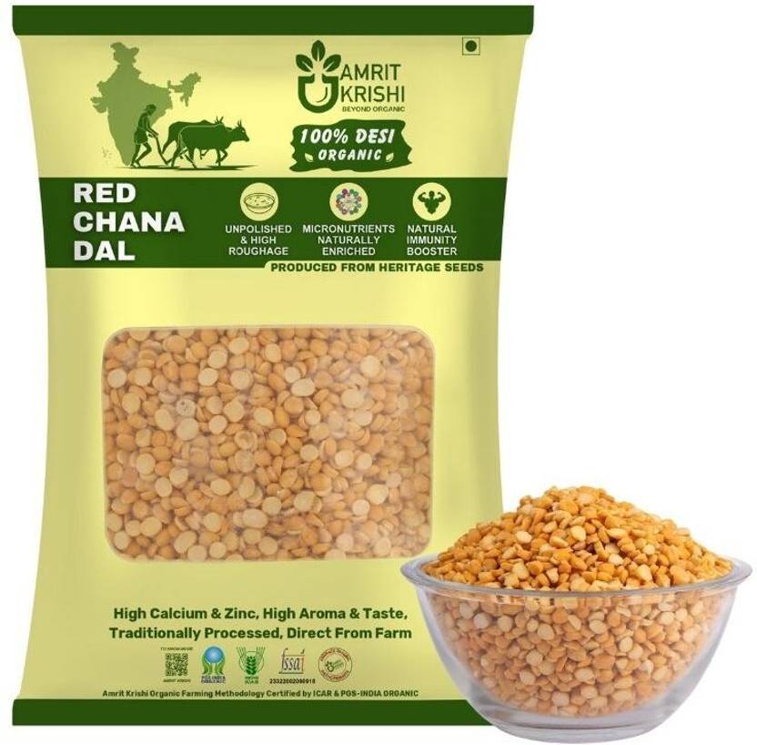 Amrit Krishi Organic Red Chana Dal (Split) (Unpolished) Price in India ...