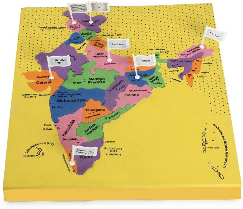 Toykart India Map with States and Union Territories / Activity Foam ...