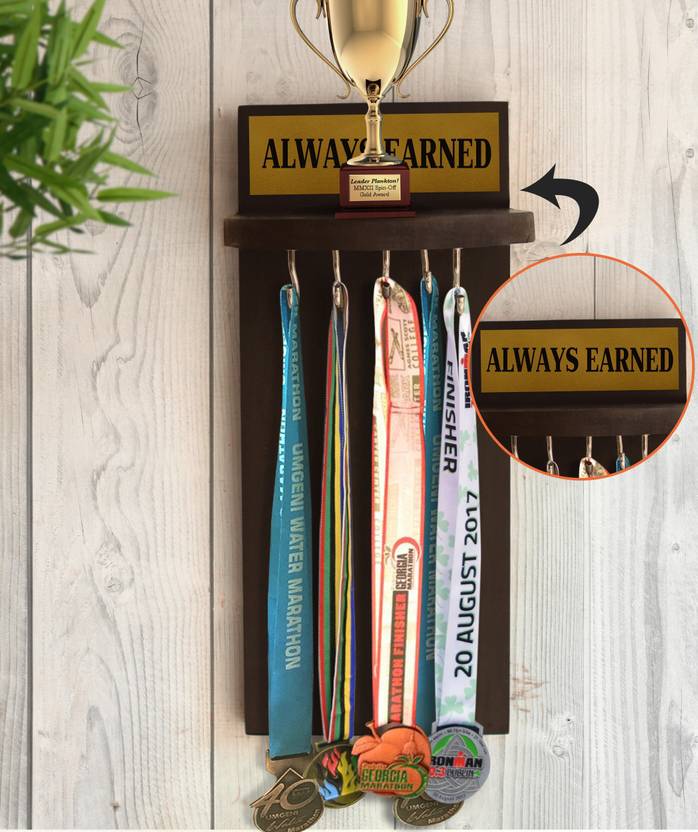 TIED RIBBONS Medal Award Display Rack and Trophy Shelf for Home ...
