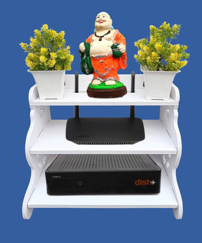 NIDHI ROYAL COLLECTION WHITE 3 SHELF SET-UP BOX STAND Particle Board ...