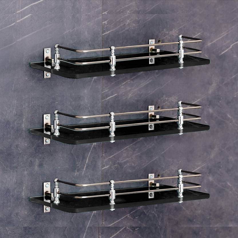 Flipkart SmartBuy Premium Multipurpose Wall Hung Glass Rack, 12 x 6 ...